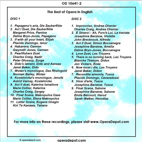 Opera CDs and MP3s of live performances