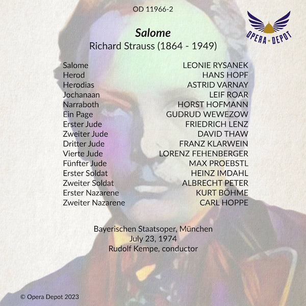 Strauss: Salome - Rysanek, Hopf, Varnay, Roar; Kempe. München, 1974